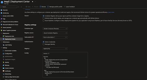 Azure Failed To Deploy Web App With Docker Compose No Logs No