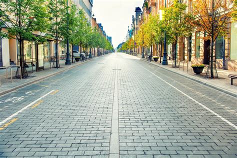Premium Photo City Street With Empty Road
