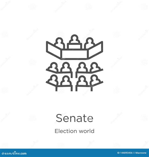 Senate Icon Vector From Election World Collection Thin Line Senate Outline Icon Vector
