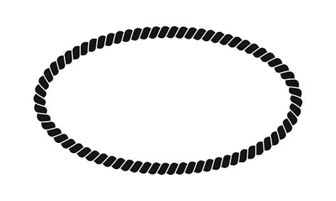 타원형 로프 프레임 타원 모양의 나사산 꼬기 황마 또는 케이블 장식 요소 해상 요트 또는 해상 스타일의 장식은 흰색 배경에