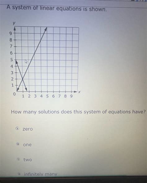 Solved A System Of Linear Equations Is Shown How Many Solutions Does This System Of Equations