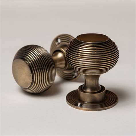 Buy Solid Brass Beehive Door Knobs Antique Brass Pair