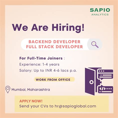 Techcareers Joinus Sapioanalytics Backenddeveloper