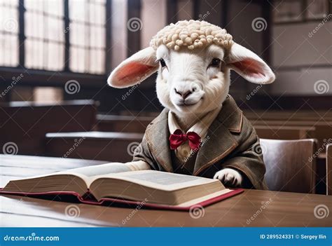 Professor Sheep In Classroom Generative Ai Stock Illustration
