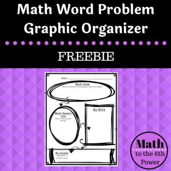 Math Word Problem Graphic Organizer Freebie By Math To The Th Power