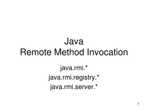 Ppt Java Remote Method Invocation Powerpoint Presentation Free