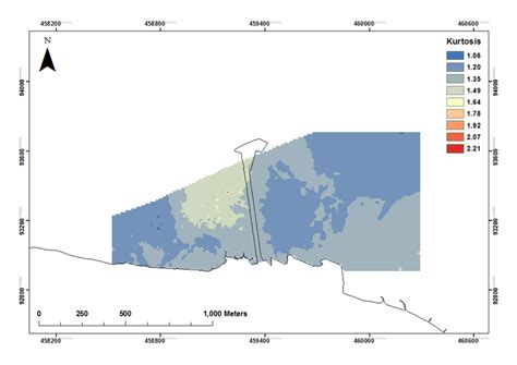 10 Kurtosis Of Grain Size In March 2015 Blue Indicates Platykurtic