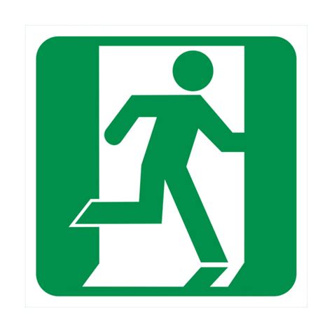 Exit Evacuation Signs Running Man Right 180mm W X 180mm H Self Adhesive Vinyl Seton
