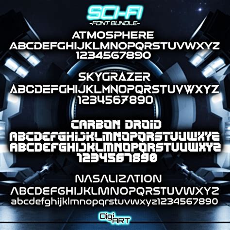 Sci Fi Font Bundle Space Fonts Futuristic Fonts Fantasy Fonts Sci Fi Fonts Cyber Font Galaxy