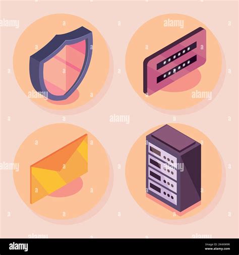 Set Of Isometric Cyber Security Stock Vector Image And Art Alamy