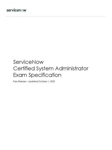 Servicenow Certified System Administrator Exam Specification Pdf Multiple Choice Test