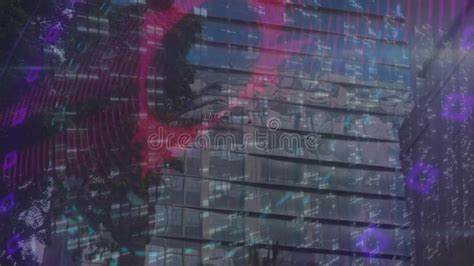 Animation Of Futuristic Design Elements Overlaying Digital Data