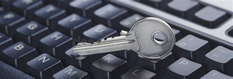 Protecting Personal Data And Money Key On Computer Keyboard Stock