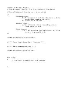 Vex Robotic Program Template By Eric Tanner TPT