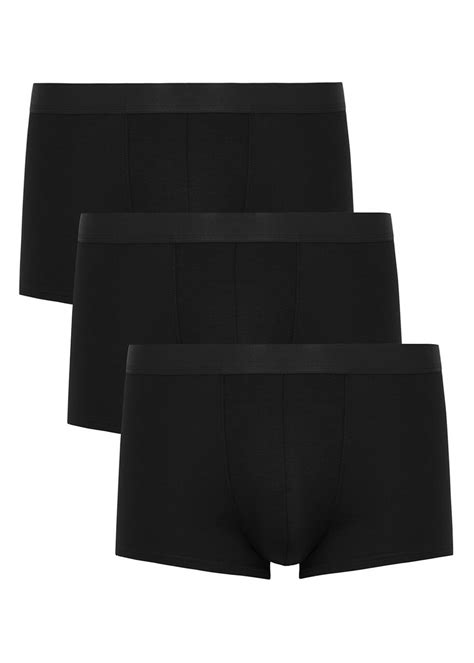 Cdlp Stretch Jersey Boxer Trunks Set Of Three Black Cdlp
