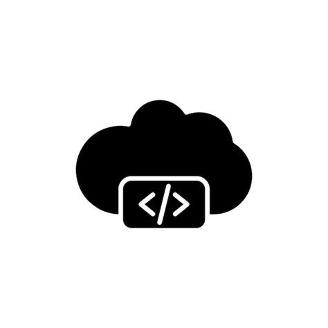Premium Vector Cloud Code Icon Isolated On White Background