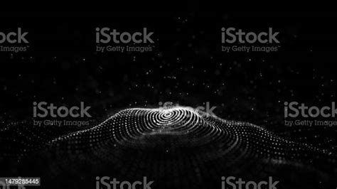 검은색 배경에 3d 디지털 원형 동적 웨이브 기술 스마트 웨이브 이음새가 없는 교류 디지털 방식으로 구조 사이버 기술 배경 3d 렌더링 효율에 대한 스톡 사진 및 기타