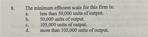 solved the minimum efficient scale for this firm is a ﻿less