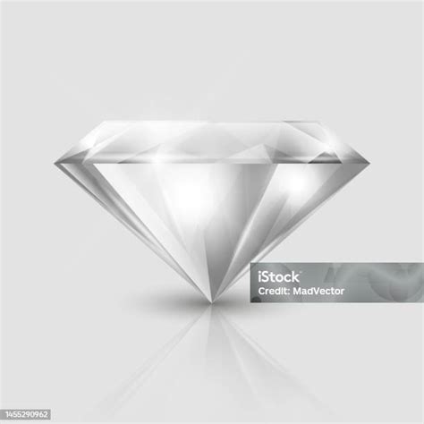 벡터 3d 현실적인 흰색 투명 삼각형 빛나는 보석 다이아몬드 크리스탈 라인석은 반사가 있는 흰색 배경에 근접 촬영 보석 개념 디자인 템플릿 배너 3차원 형태에 대한 스톡