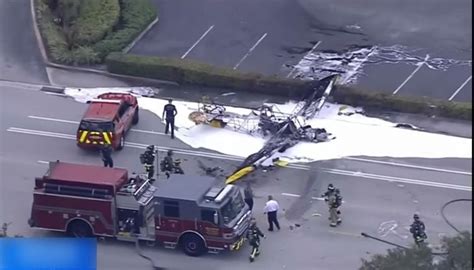 Pilot Killed As Banner Plane Crashes On Hollywood Road Bursts Into Flames
