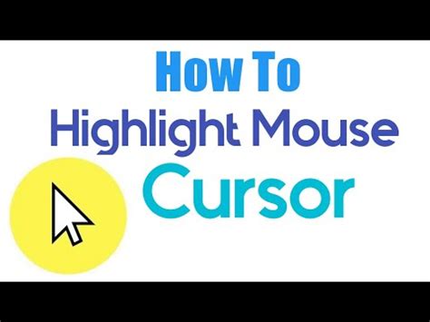 How To Highlight Mouse Cursor Highlight Mouse Cursor YouTube
