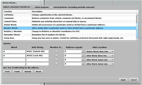 Using G Wizard Editor To Add M Codes To Lock And Unlock A 4th Axis