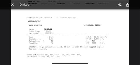 High Iron Saturation But Normal Ferritin My Gp Said Everything Was Normal But I Saw The Note