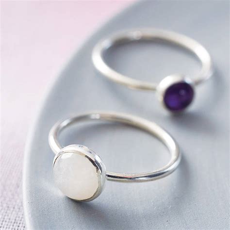 Vibrant Sterling Silver Gemstone Stacking Ring By Alison Moore Designs