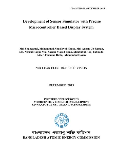 Pdf Development Of Sensor Simulator With Precise Microcontroller Based Display System