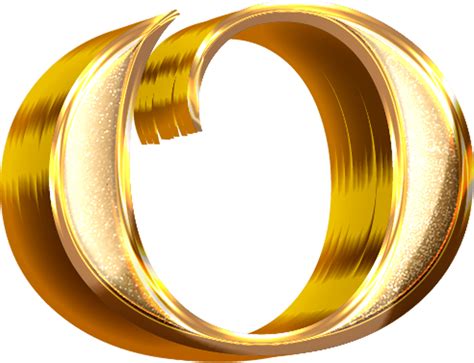 3D Gold Effect Letter O 21054565 PNG