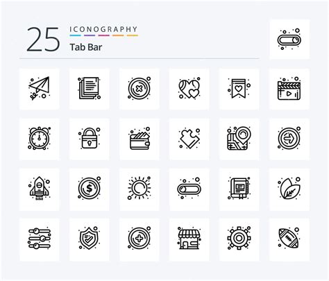 Free Vector Tab Bar 25 Line Icon Pack Including Movie Wish List