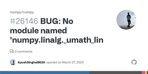 Bug No Module Named Numpylinalgumathlinalgilp64 · Issue 26146 · Numpynumpy · Github