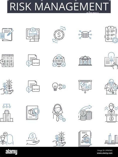 Risk Management Line Icons Collection Time Management Project