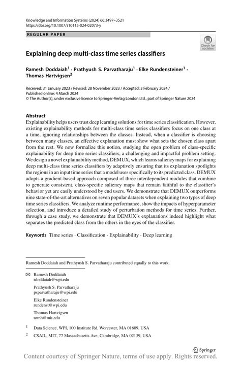 explaining deep multi class time series classifiers request pdf