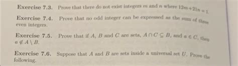 solved exercise 7 3 prove that there do not exist integers