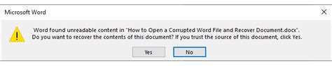 How To Open A Corrupted Word File And Recover Document