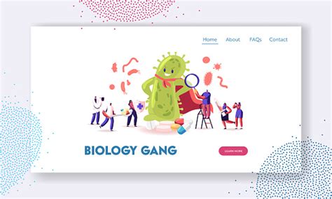 거대한 녹색 휴머노이드 미생물 웹 사이트 방문 페이지에서 보호하는 사람들 남성과 여성 캐릭터는 의학 및 백신 웹 페이지 배너와 괴물 바이러스를 공격 만화 플랫 벡터 일러스트