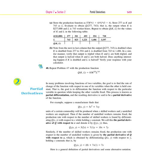 Partial Differentiation Application Chapter 7 Section 2