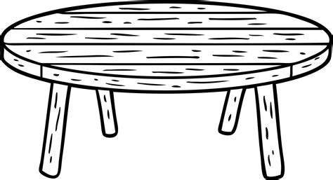 Line Drawing Of A Wooden Table 12470791 Vector Art At Vecteezy