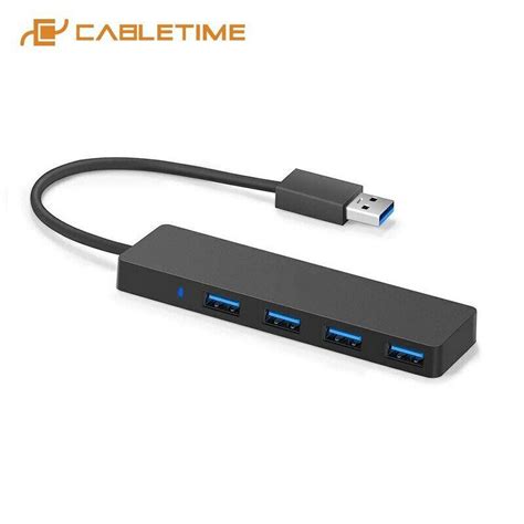 Usb 3 0 Hub 4 Port Adapter Charger Data Slim Super Speed Pc M Laptop Desktop