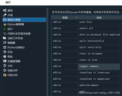 spyder 如何设置ctrl 为注释快捷键 toggle comment csdn博客