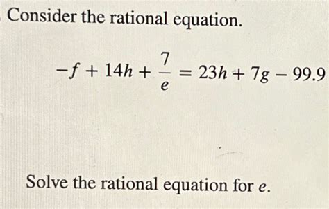 Solved Consider The Rational