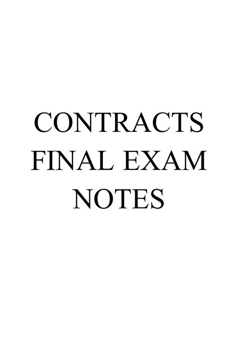 Contracts Final Exam Notes Laws1200 Contracts Mq Thinkswap