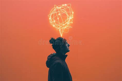 Human Brain With Abstract Symbols Of Cognitive Functions Stock Image