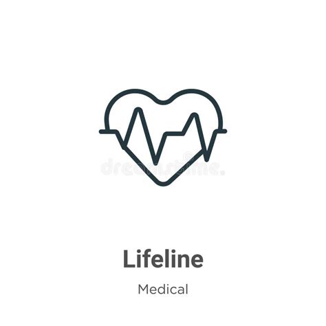 Lifeline Outline Vector Icon Thin Line Black Lifeline Icon Flat
