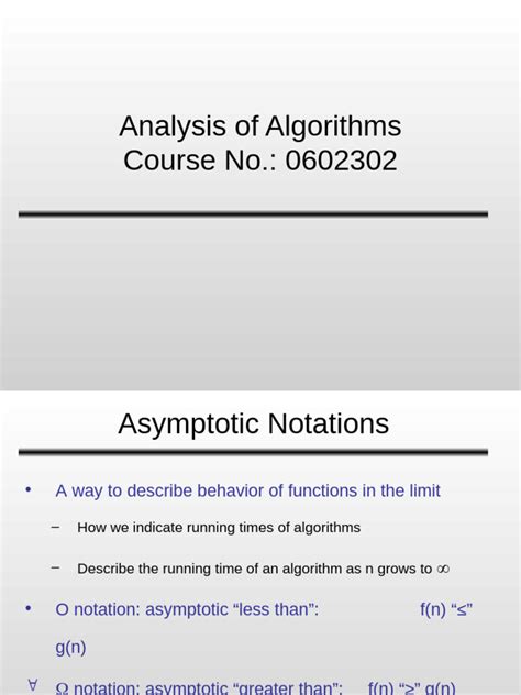 Chapter 2 Asymptotic Notations Pdf Logarithm Mathematics
