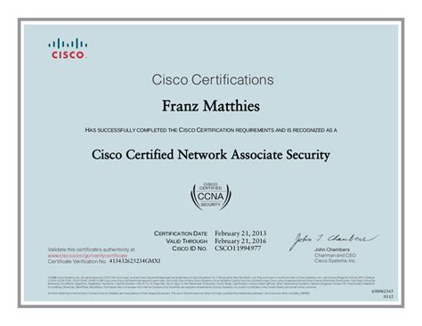 Cisco Certified Network Associate Ccna Security Certification