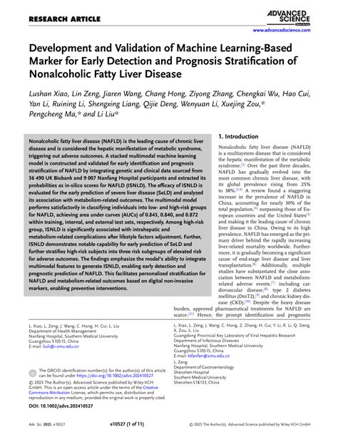 Pdf Development And Validation Of Machine Learning‐based Marker For