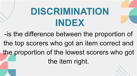 Item Analysis Item Difficulty And Discrimination Indexpptx