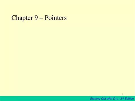 Ppt Chapter 9 Pointers Powerpoint Presentation Free Download Id